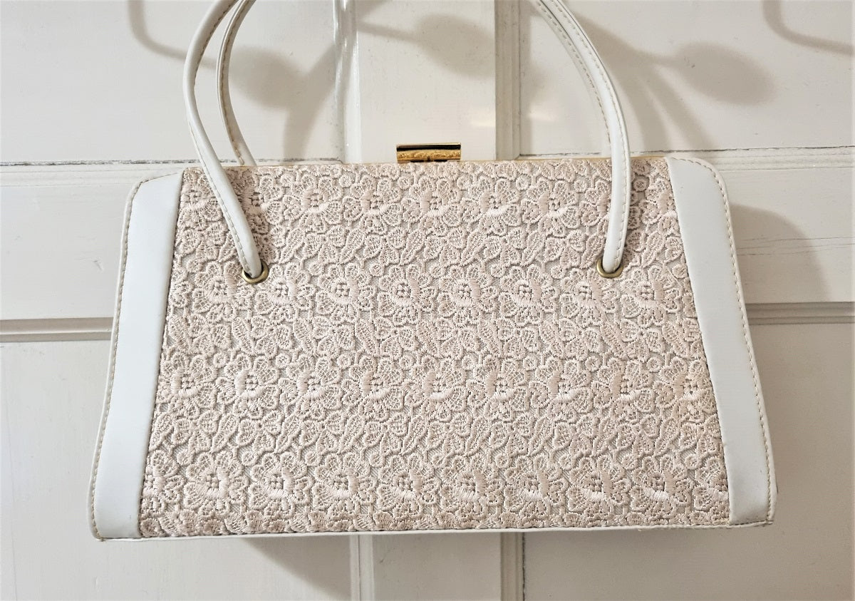 Vintage ecru lace front Kelly handbag – The Frockery