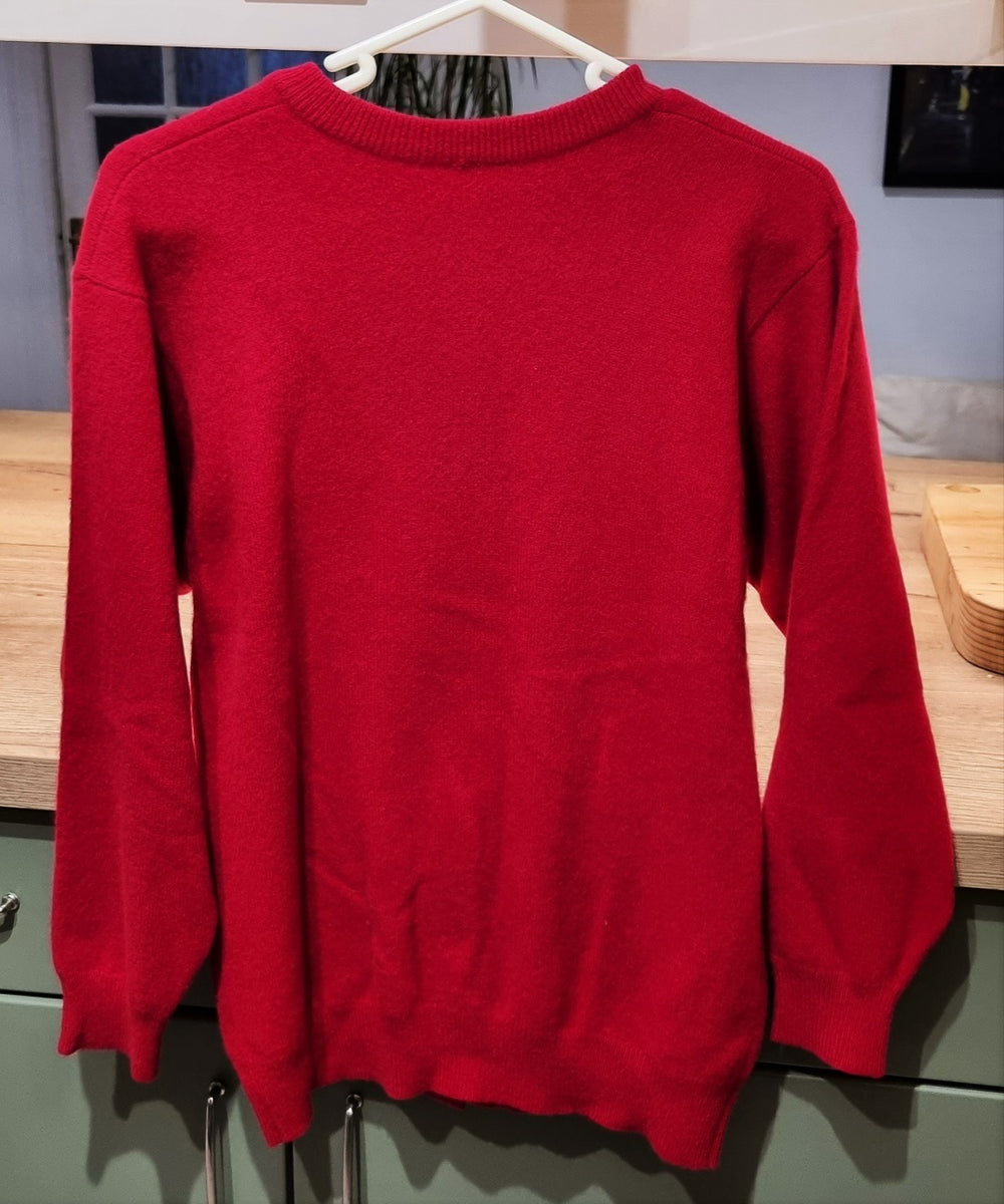 Vintage cherry red wool cardigan – The Frockery