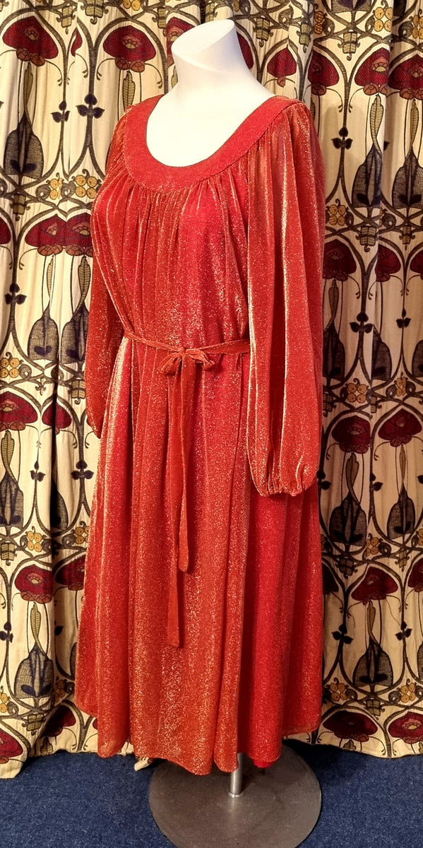 70s vintage Clive Byrne shimmery tangerine dress – The Frockery