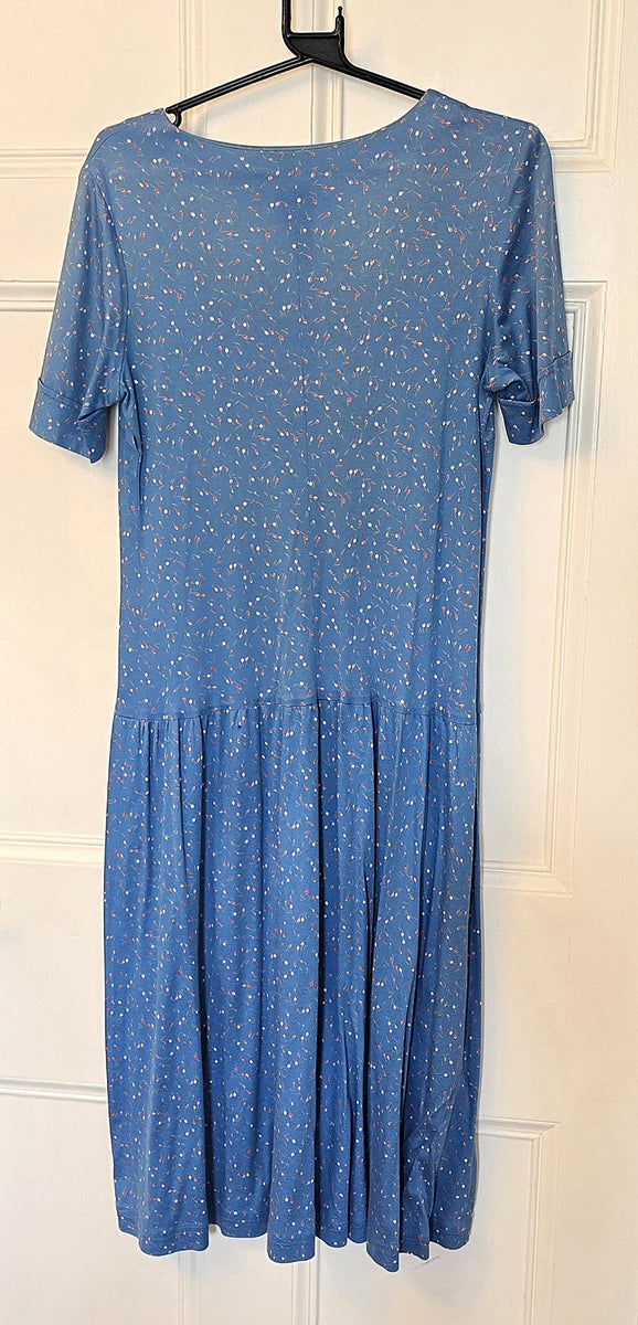 80s vintage Paddy Campbell blue ditsy print dress – The Frockery