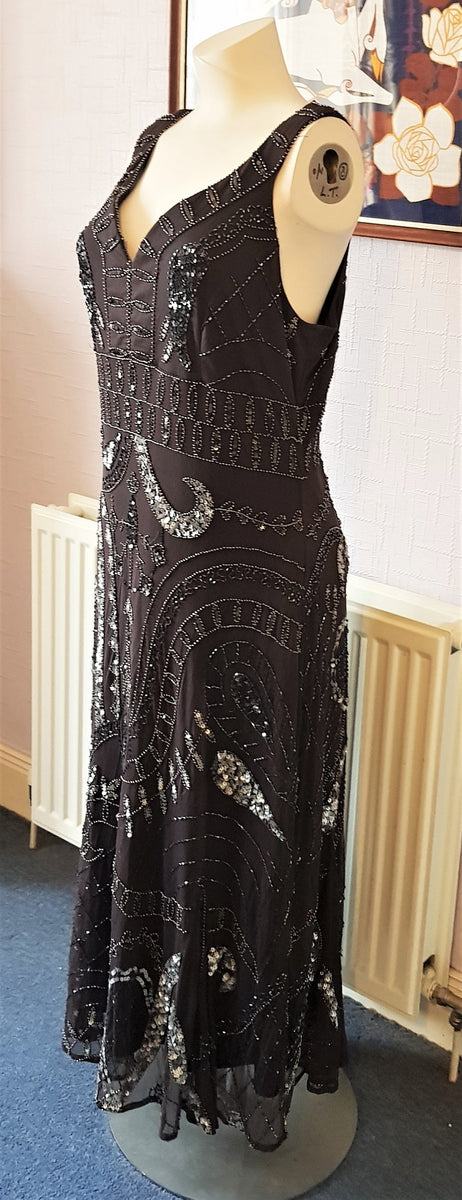 Windsmoor brown embellished flapper evening dress – The Frockery