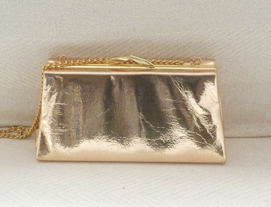 Clarks shiny gold metallic evening bag – The Frockery