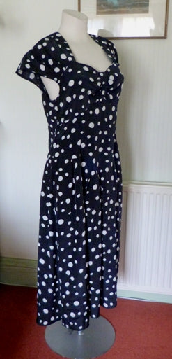 40s inspired black and white spotted dress – The Frockery