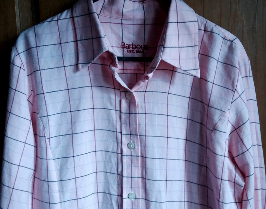 Barbour ladies pink check shirt – The Frockery